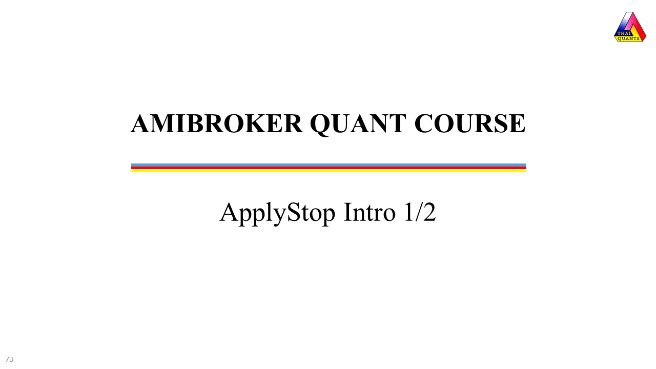 AmiBroker ApplyStop Introduction Training Videos